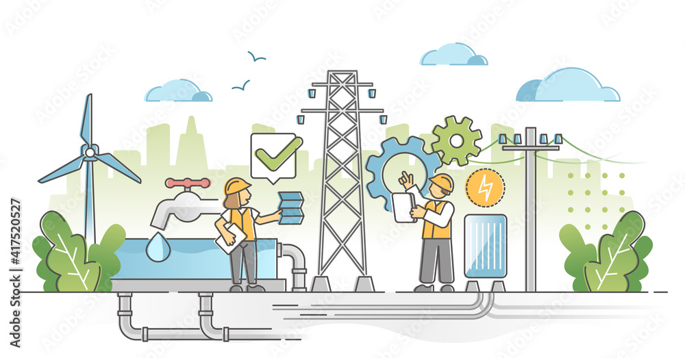 Utility expertise and maintenance repair fix after checkup outline ...