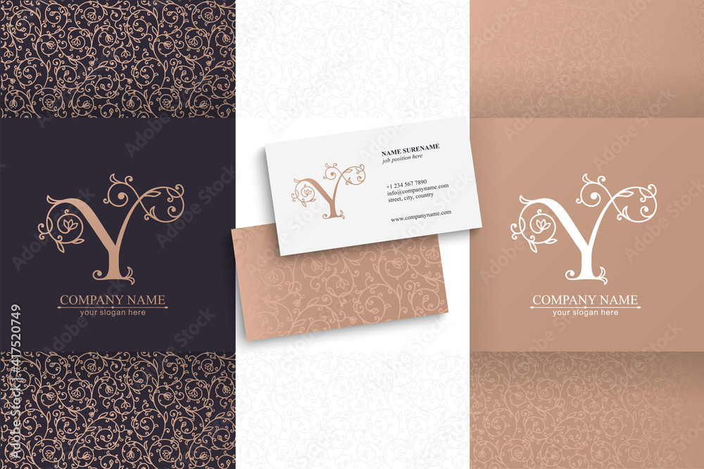Premium Vector Y logo. Monnogram, lettering. Seamless pattern and ...