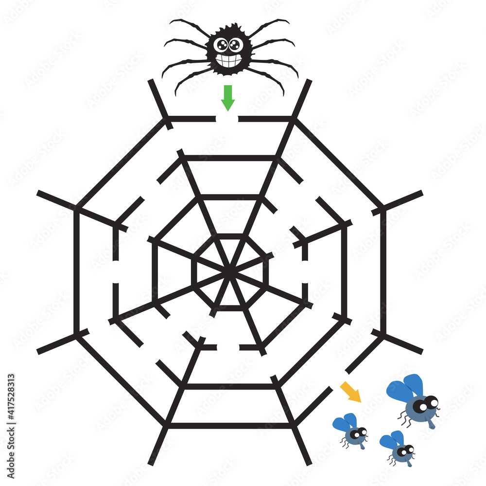 Easy maze game for kids. Printable easy maze activity worksheet. Game ...