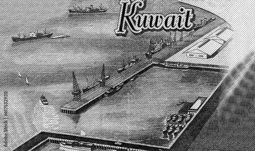 An aerial view of the Port of Shuwaikh (also Ash-Ashuwaykh) is Kuwaitâ ...