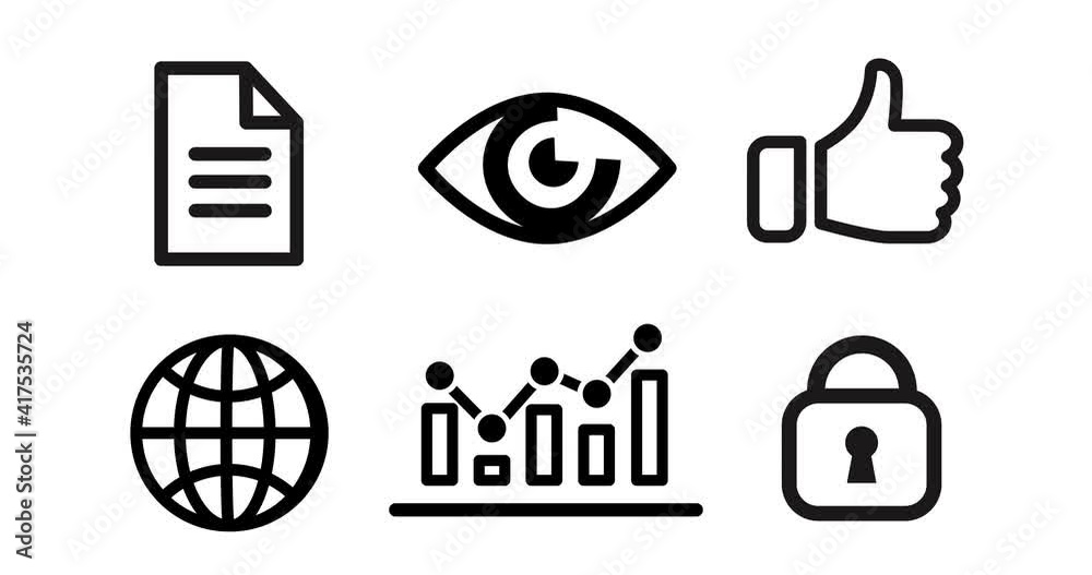 micro animation of Working process icon set, office concept, cartoon ...