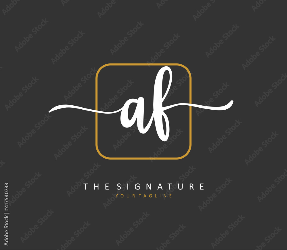AF Initial letter handwriting and signature logo. A concept handwriting ...