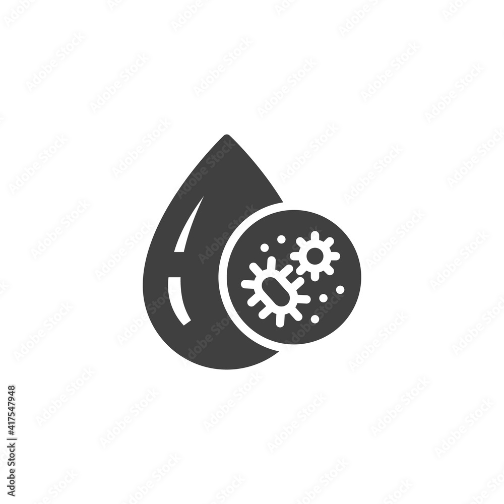 Dirty water drop vector icon. filled flat sign for mobile concept and ...