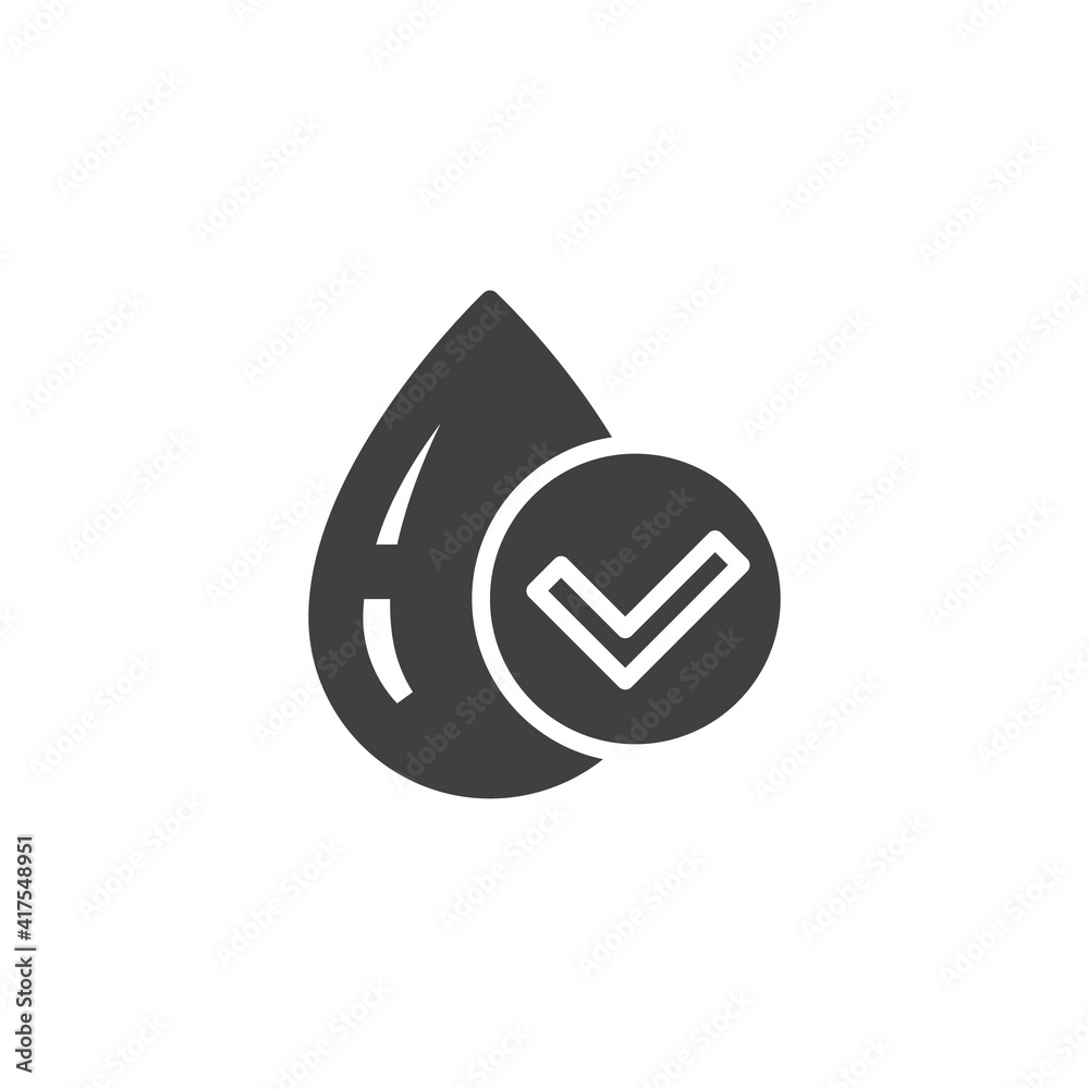 Water check vector icon. filled flat sign for mobile concept and web ...
