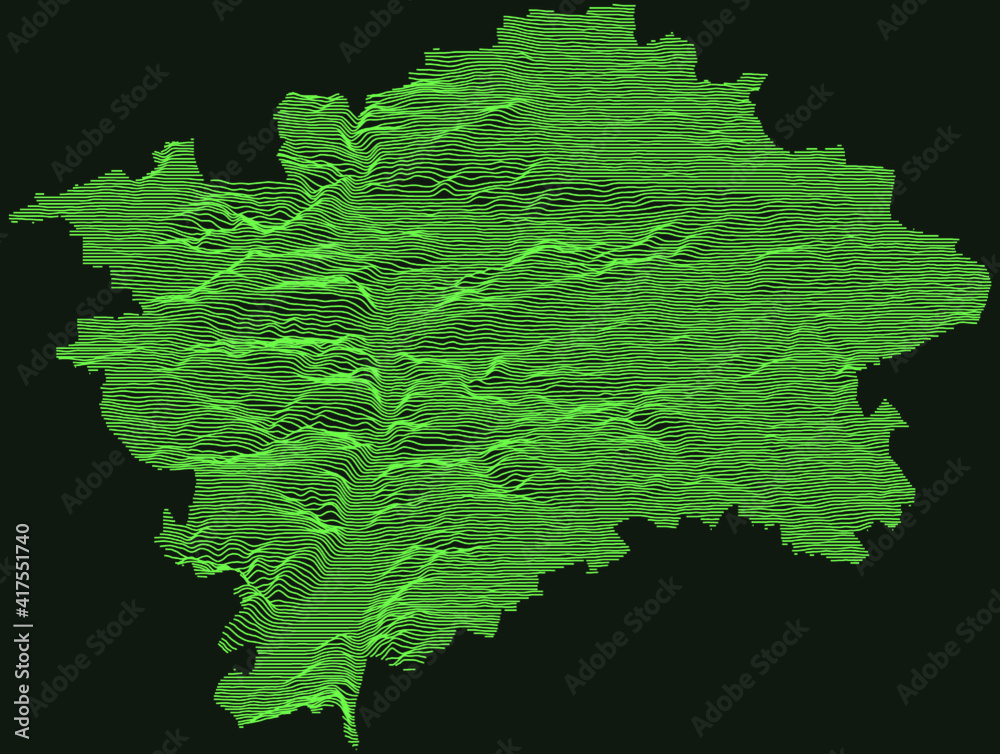 Topographic military radar tactical map of Prague, Czech Republic with ...