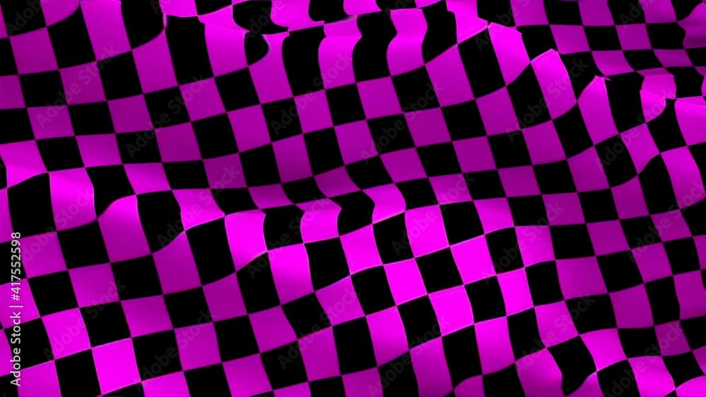 Vidéo Stock Racing Pink and Black checkered flag Start Race waving in ...