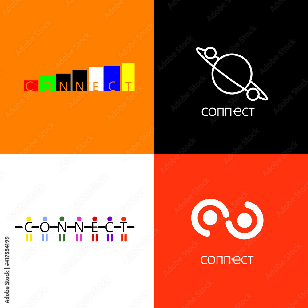 connect logos, vector image Stock Vector | Adobe Stock