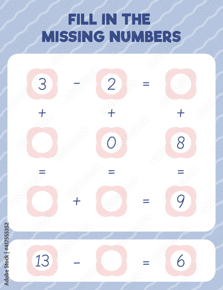 Fill in the missing numbers. Printable maths worksheet practice page ...
