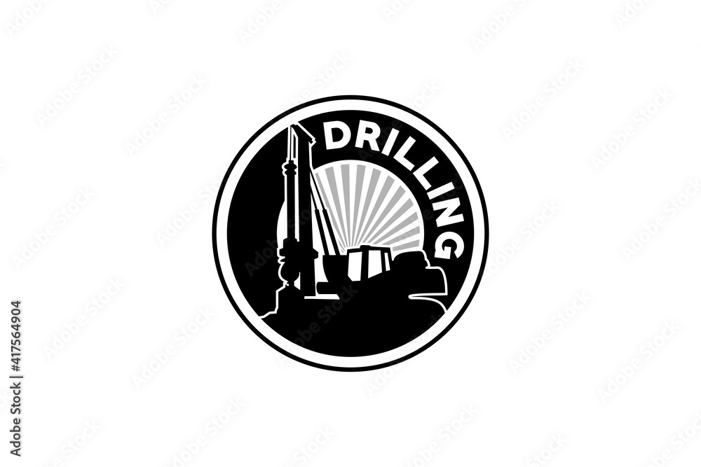 Contractor, trench digger and drilling rig logo design inspiration ...