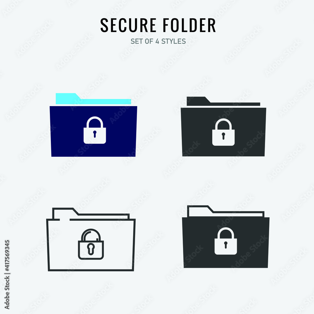 secure folder vector icon digital file storage password protected ...