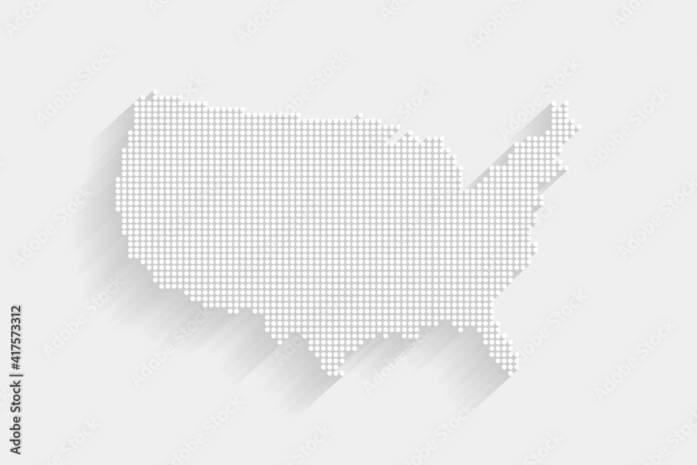 Dotted Style of white color United States map, white dotted USA map ...