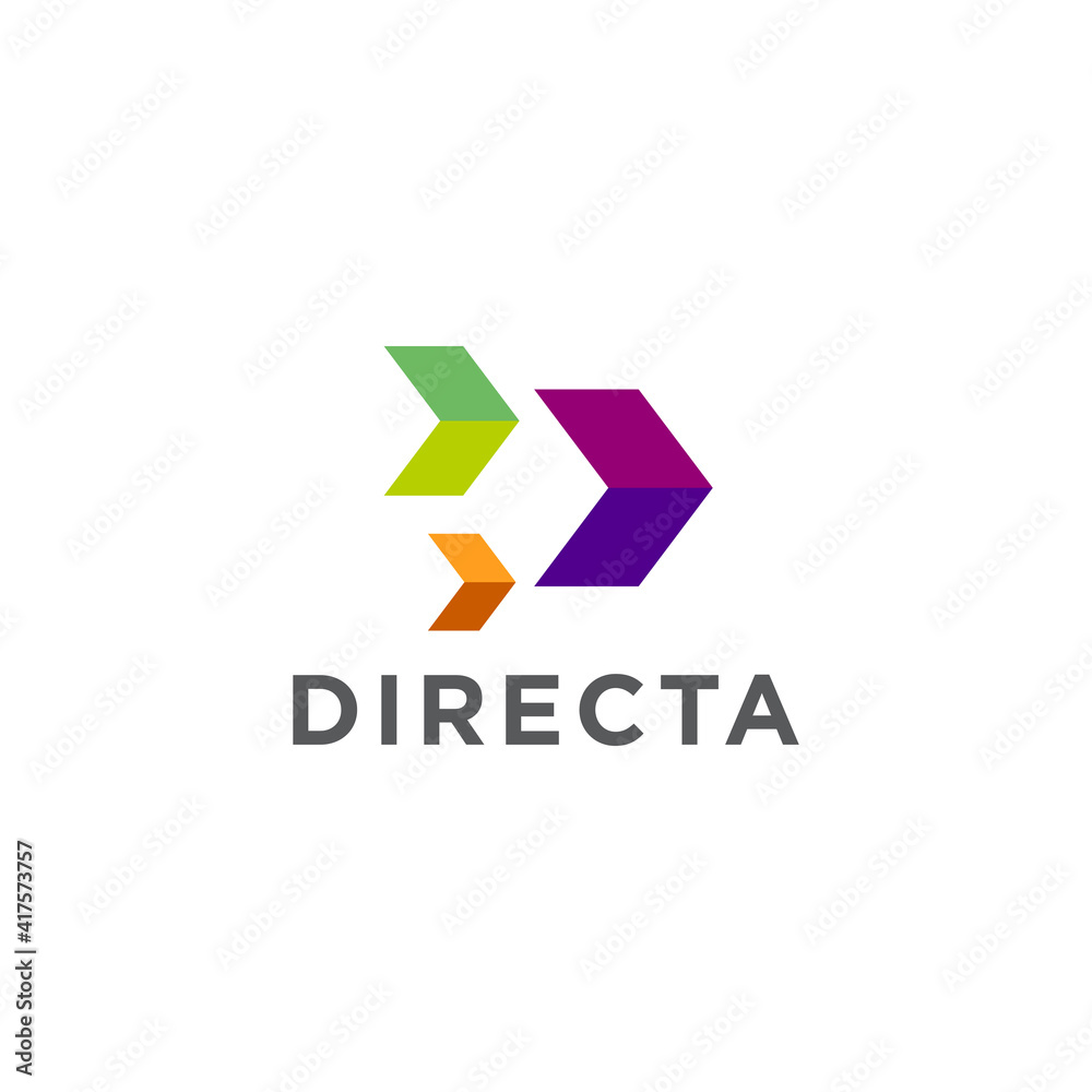 Directa Logo Design Symbols Templates Tech Stock Vector | Adobe Stock