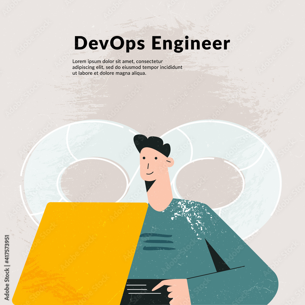 DevOps concept. IT engineer combined development and operation teams ...