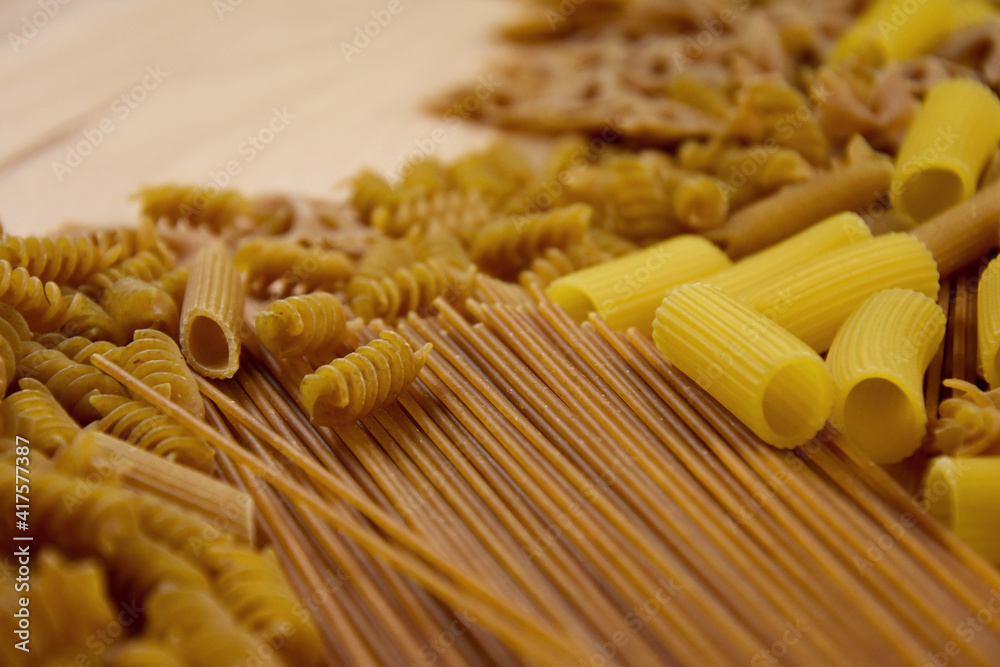 Different types of dried pasta stock images. Group of dried uncooked ...