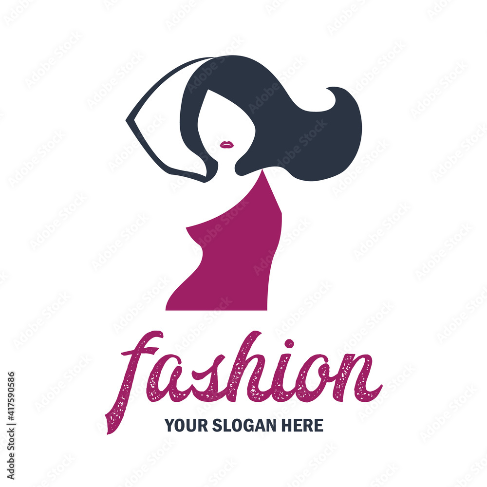 fashion and beauty logo emblems and insignia with text space for your ...