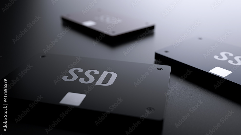 Solid State Drive - SSD Concept, Three SSD On Black Background And ...