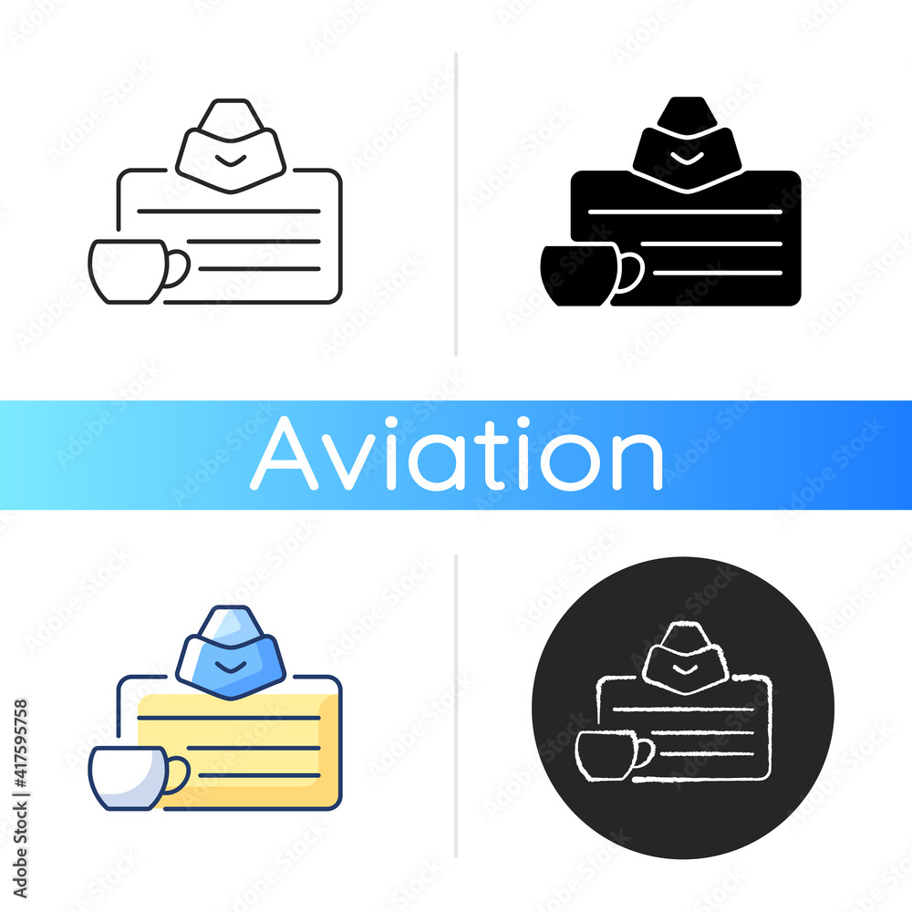 Flight attendant license icon. Civil aviation occupation. Professional ...