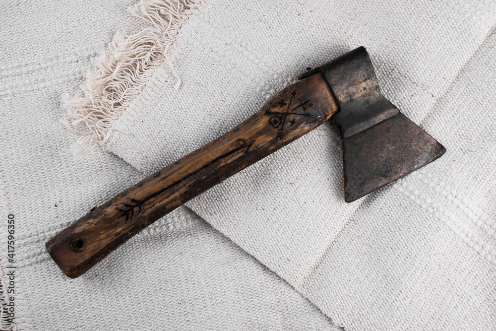 Axe with wooden handle ,Old axe isolated on on white background ...