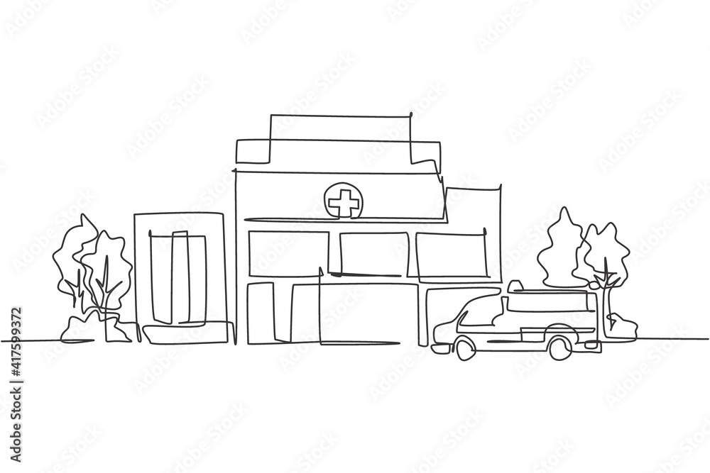 Hospital Line Drawing