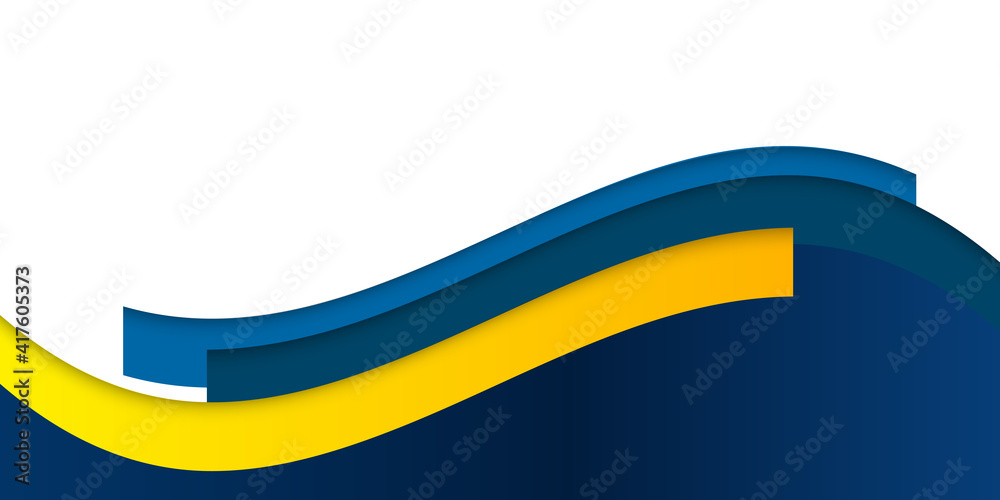 Abstract trendy blue yellow white gradient flowing geometric pattern ...