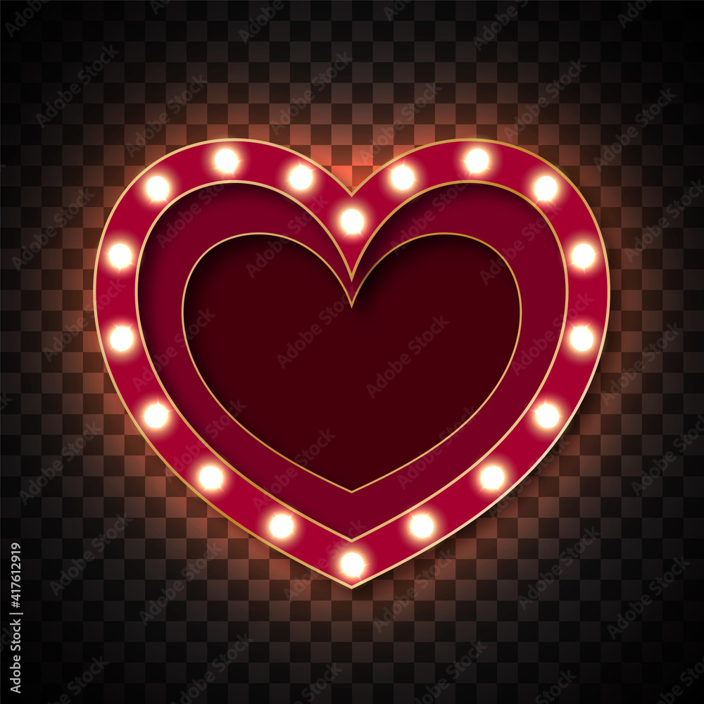 Advertising signs to attract customers. Three dimensional heart, along ...