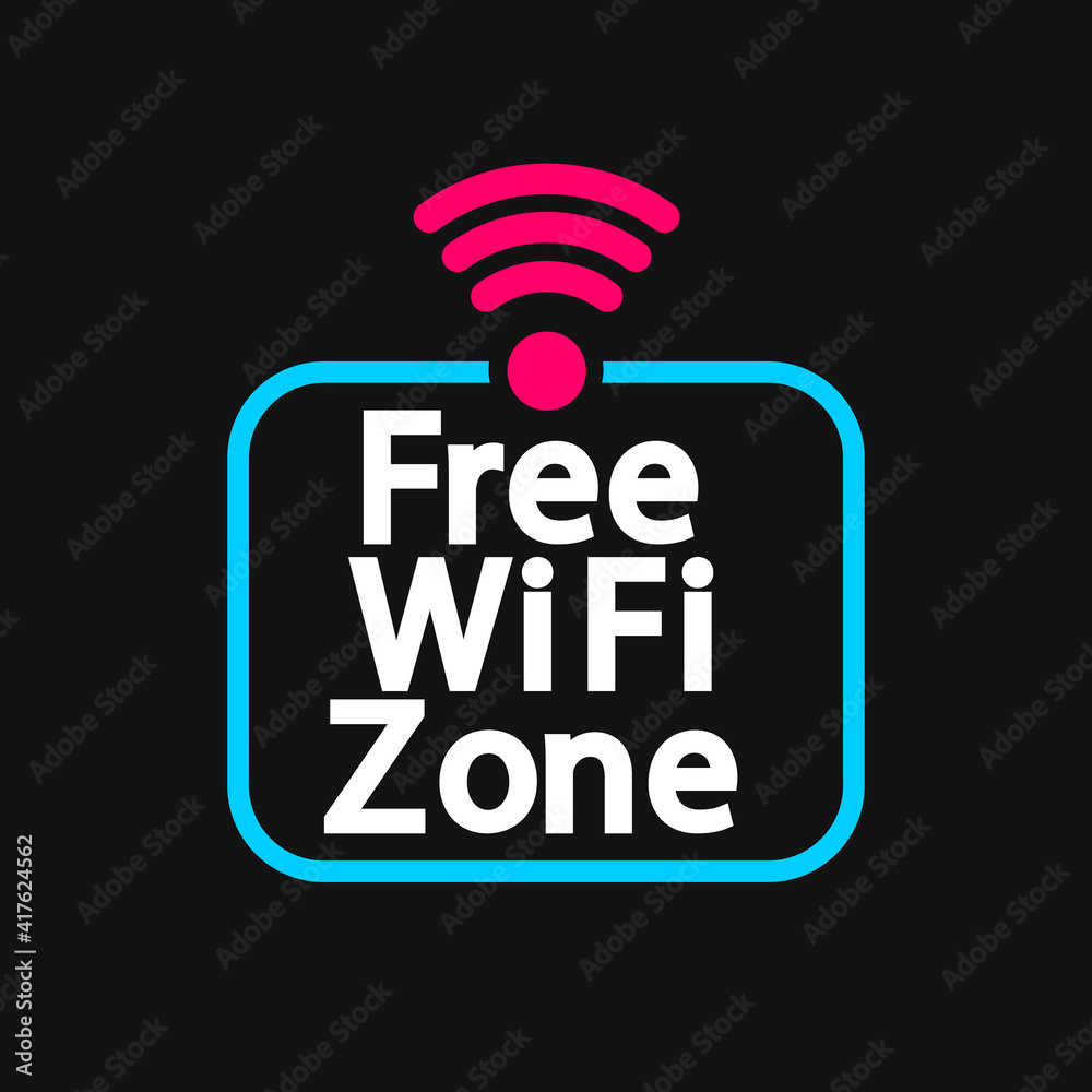 Wi Fi zone icon, flat graphic design template, communication sign ...