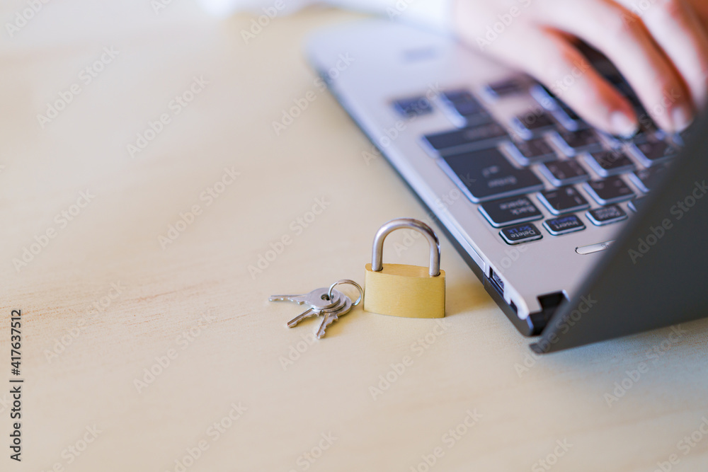 laptop computer and typing password Stock Photo | Adobe Stock