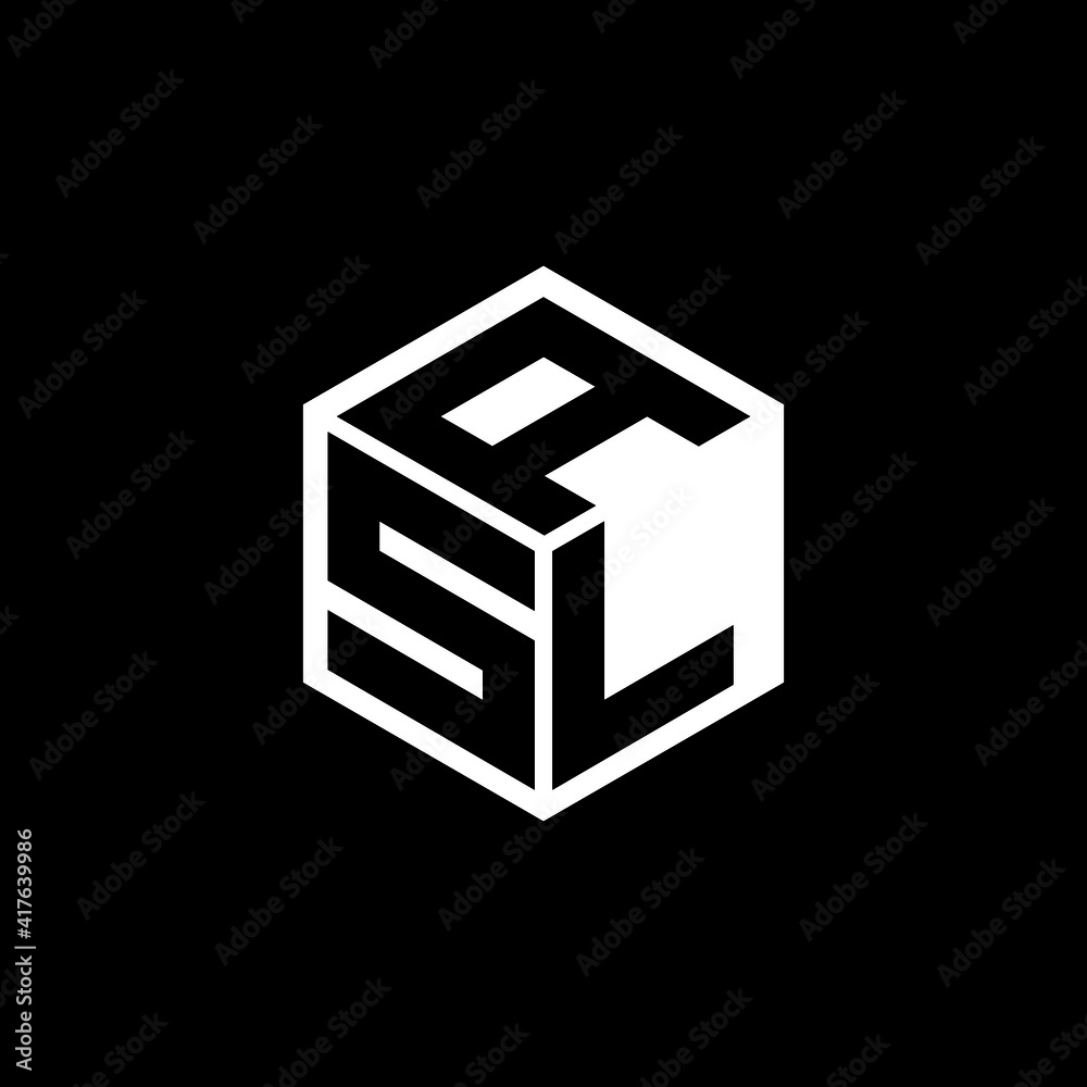 SLA letter logo design with black background in illustrator, cube logo ...