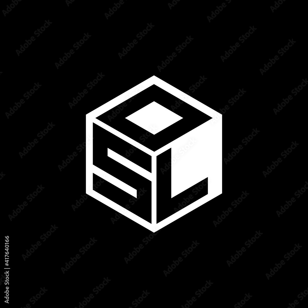 SLD letter logo design with black background in illustrator, cube logo ...