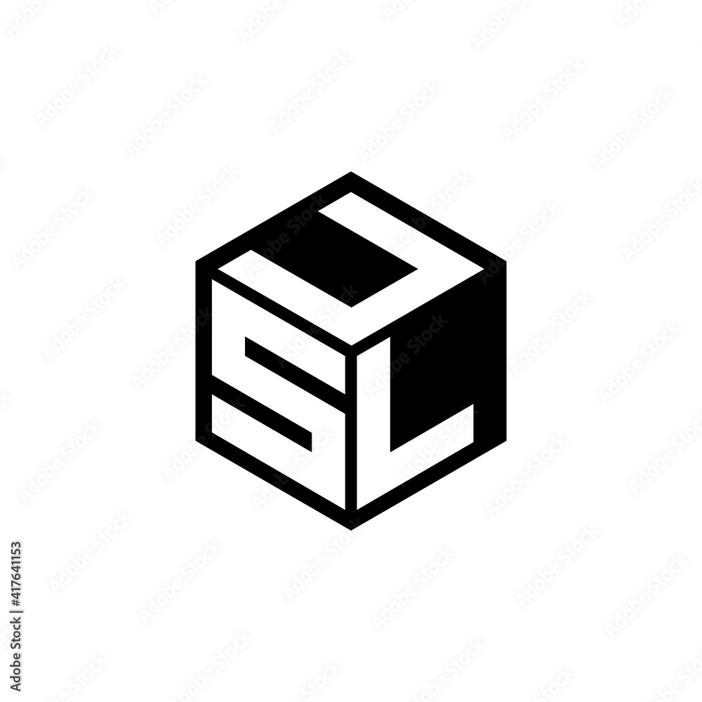 SLU letter logo design with white background in illustrator, cube logo ...