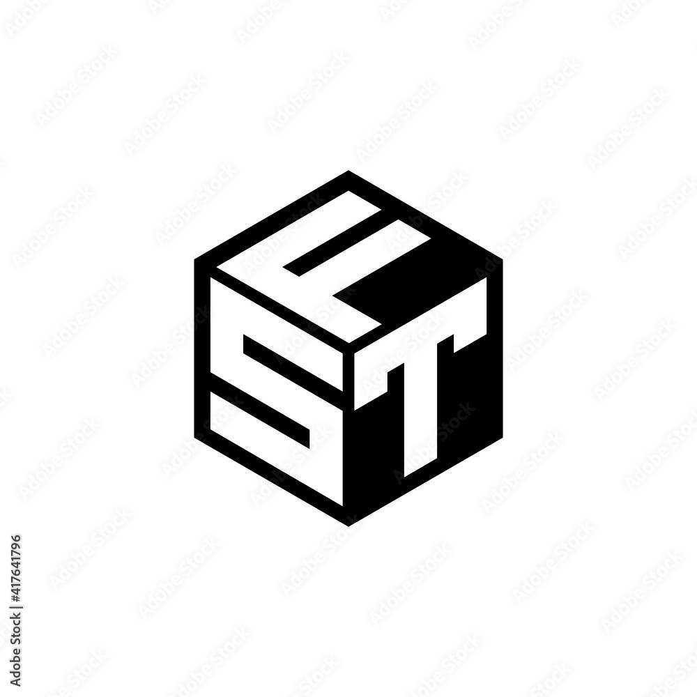 STF letter logo design with white background in illustrator, cube logo ...