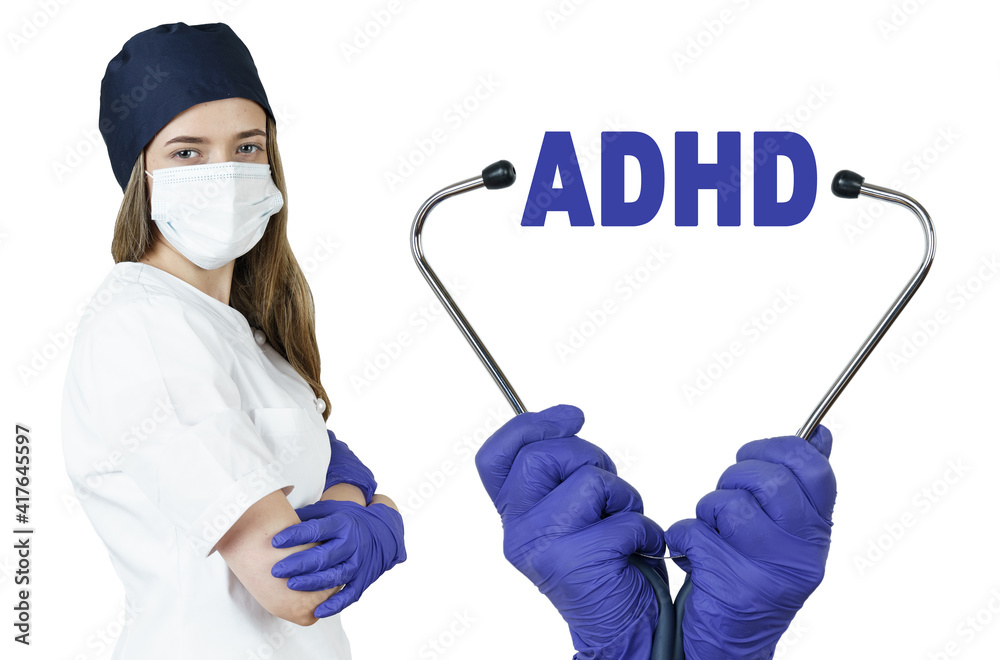 The doctor is holding a stethoscope, in the middle there is a text ...