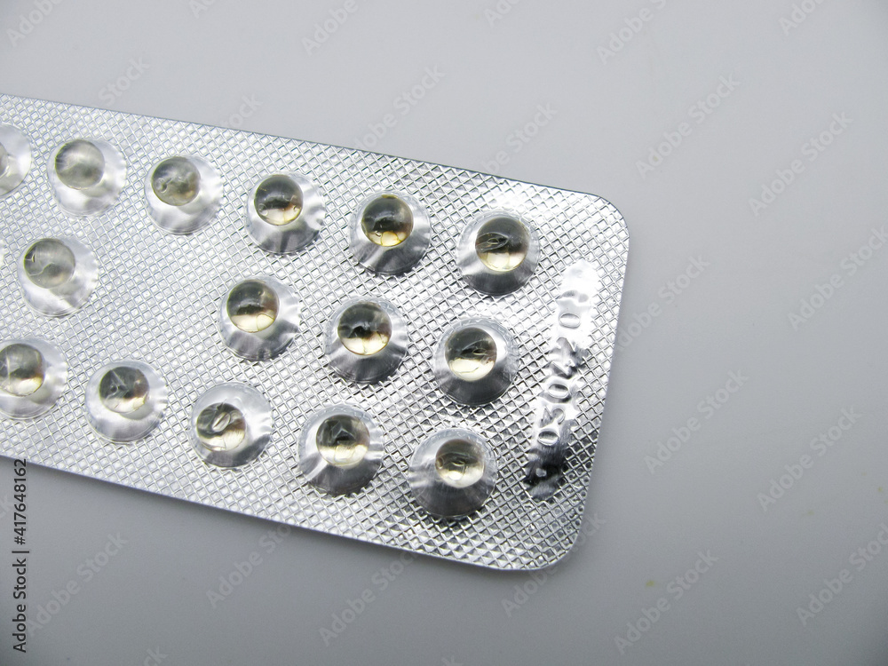 Small round yellow tablets validol, which are used in cardiology ...