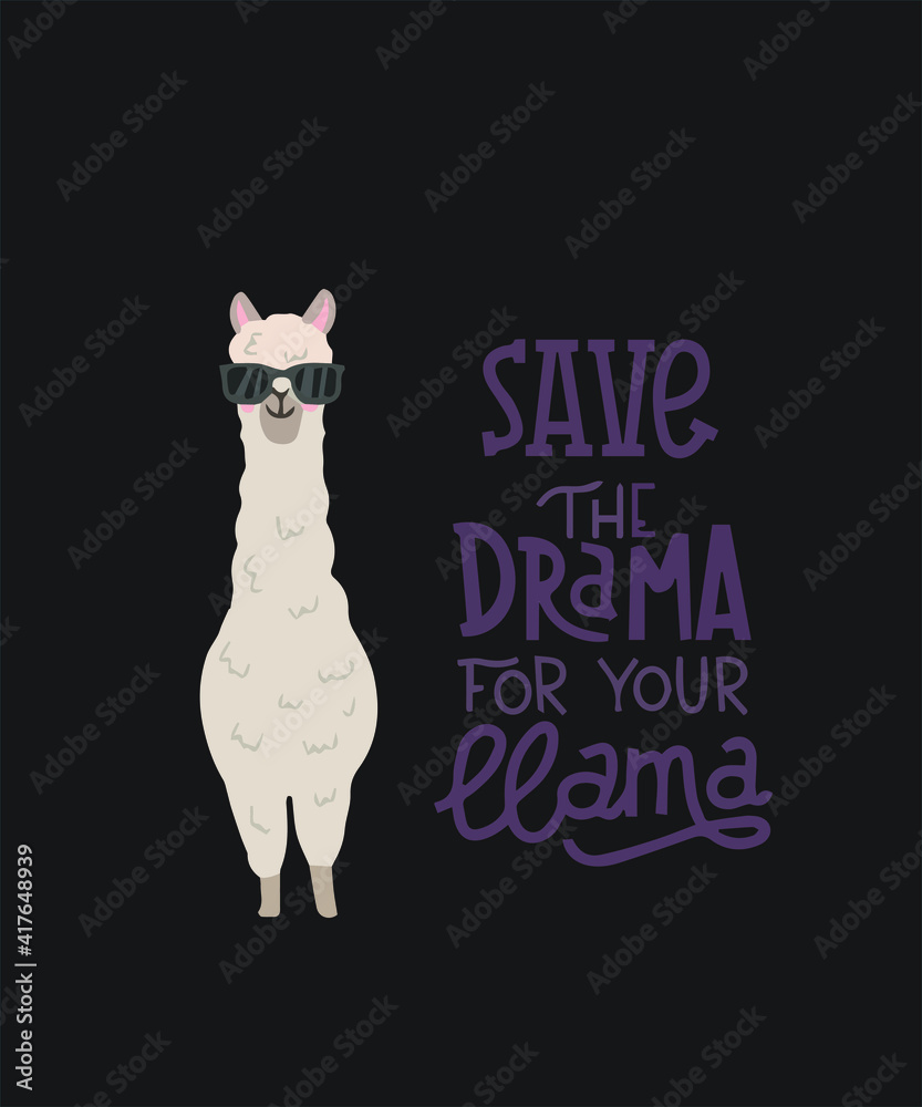 Peru llama glasses graphic design custom typography vector for t-shirt ...