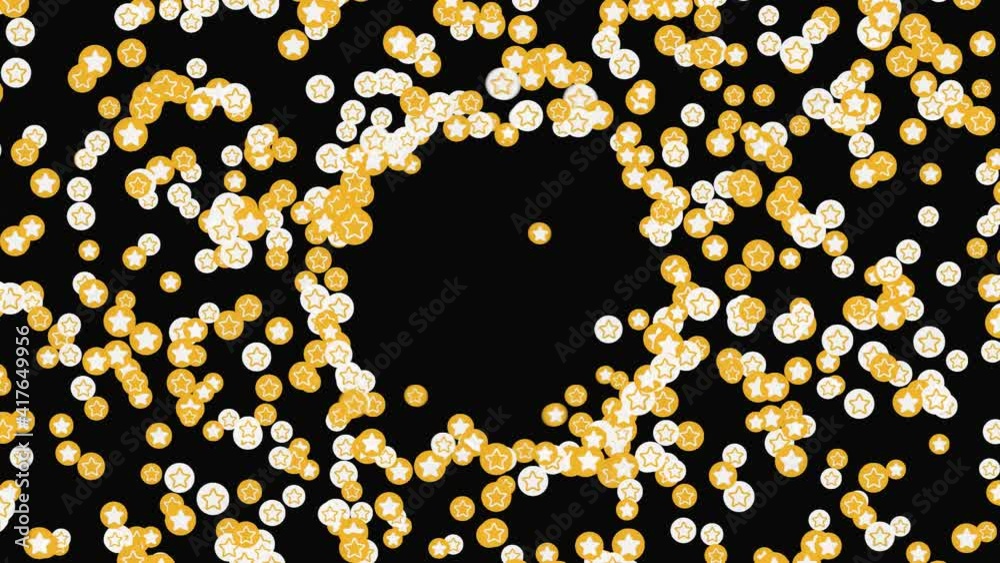 Flow of balls with sphere. Animation. Stream of colored balls with ...