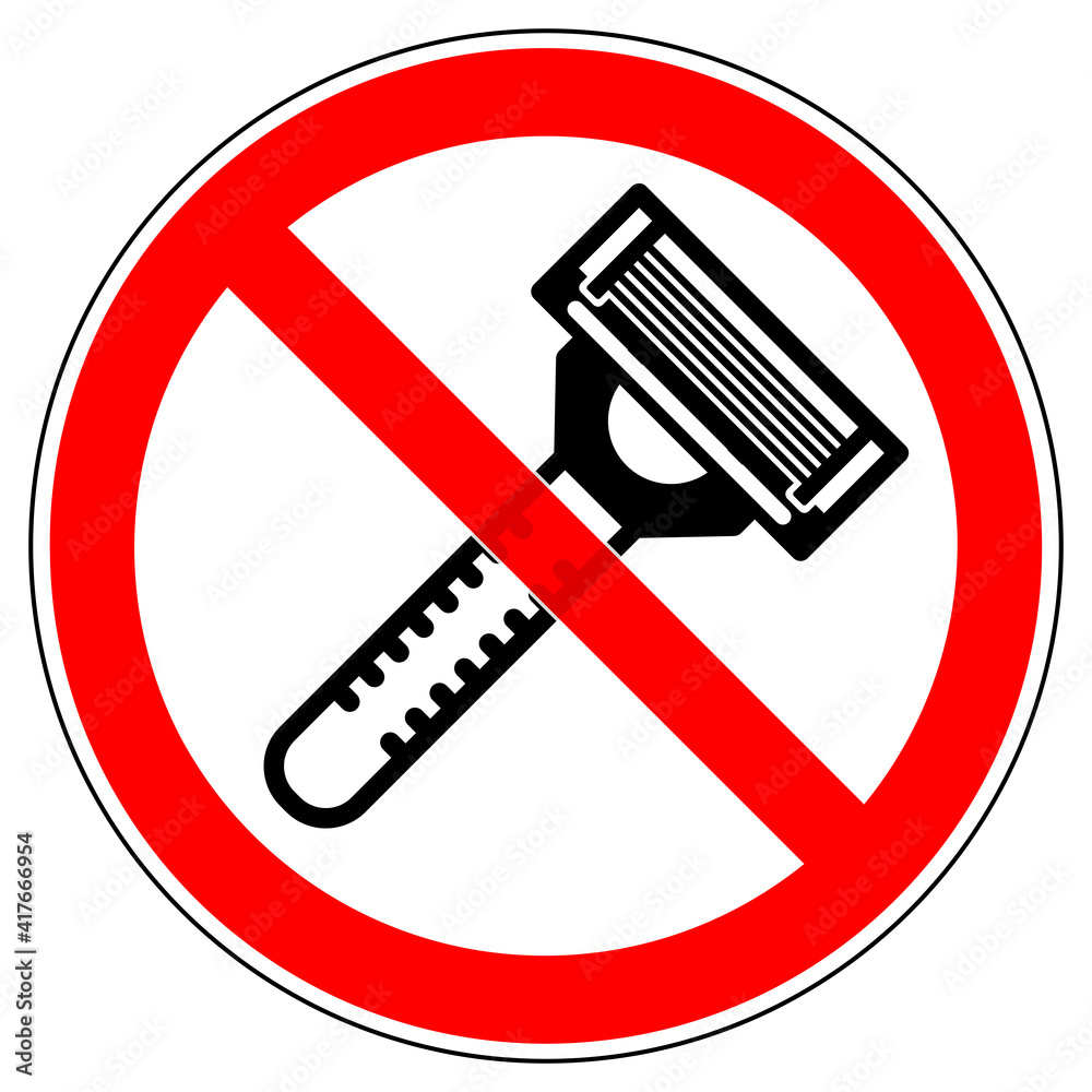 srr594 SignRoundRed - german - Verbotszeichen - Rasieren verboten ...