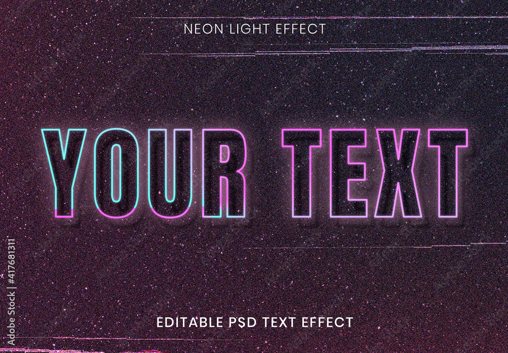 Neon Text Effect Design Stock Template | Adobe Stock