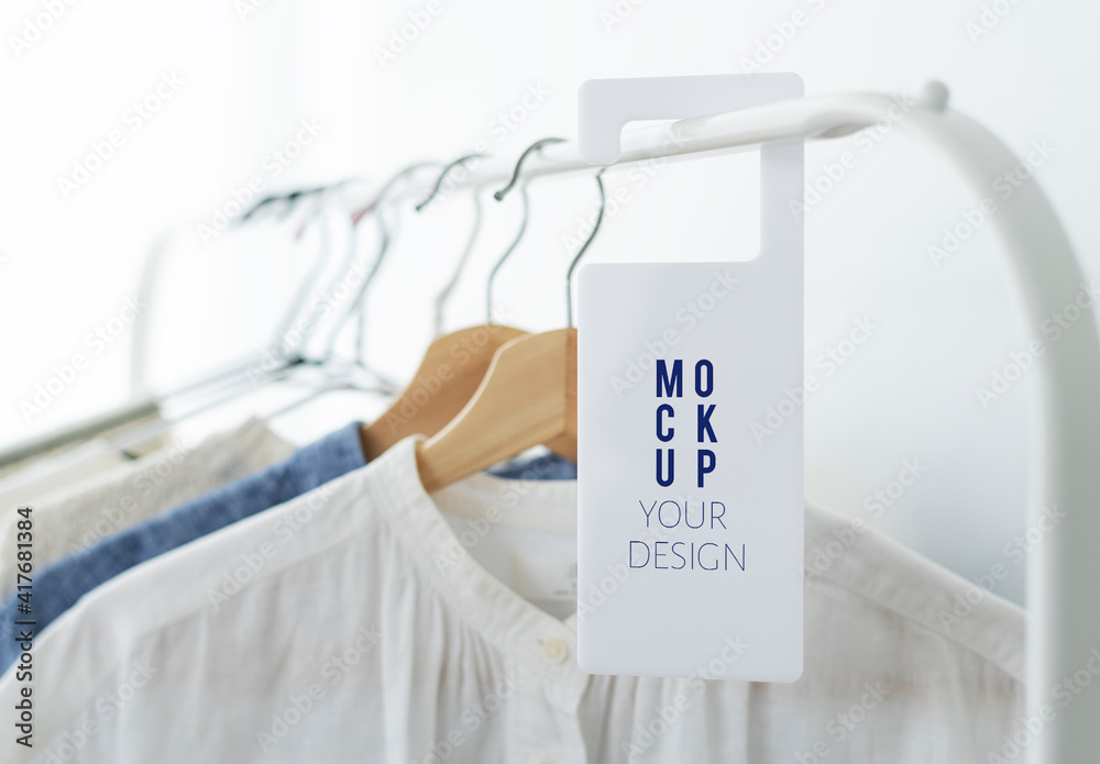 Clothing Rack Tag Mockup Stock Template | Adobe Stock