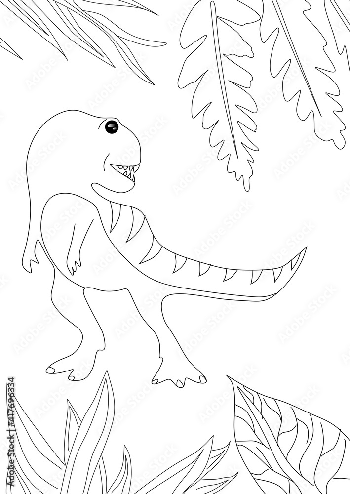 Dino coloring page Dinosaur coloring page Stock Illustration | Adobe Stock