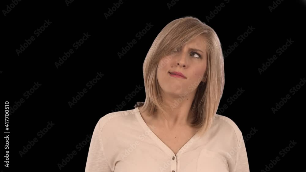 Human reactions captured against green screen with alpha (transparency ...