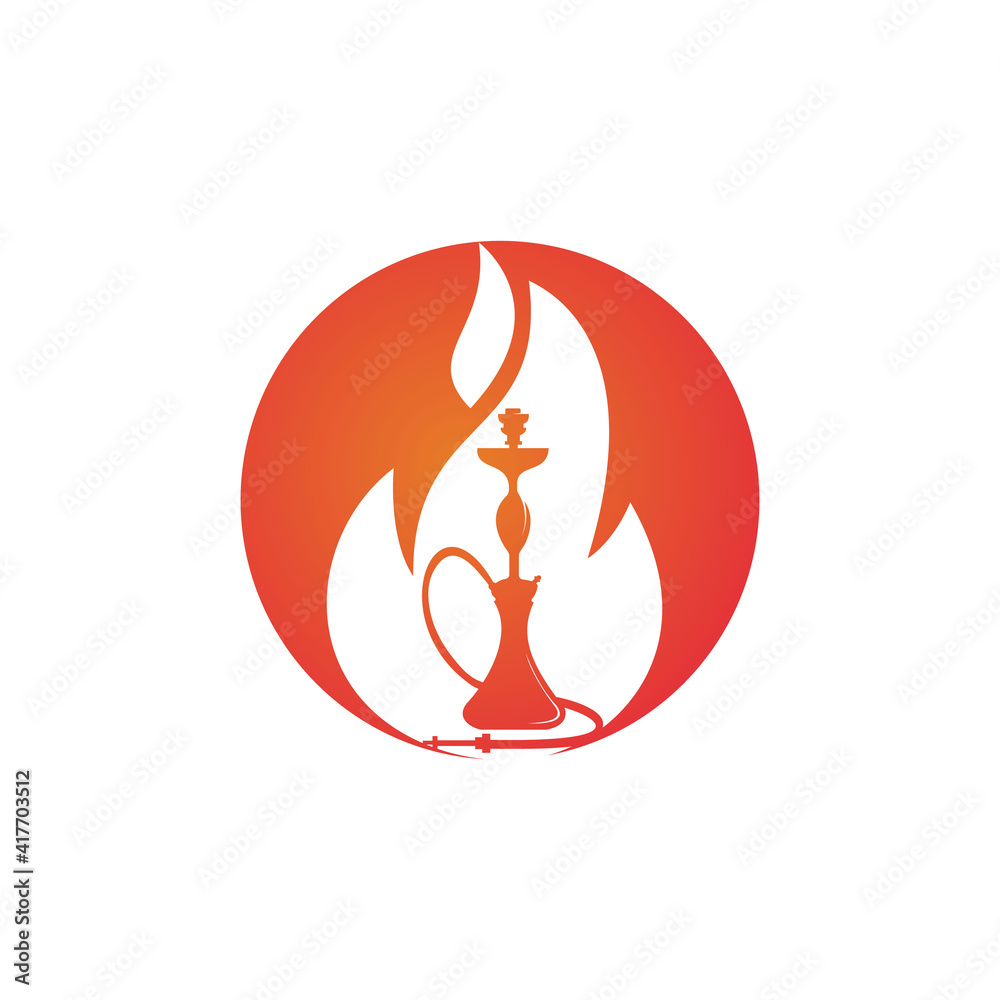 Hookah fire vector logo design. Arabian bar or house, shop vector ...