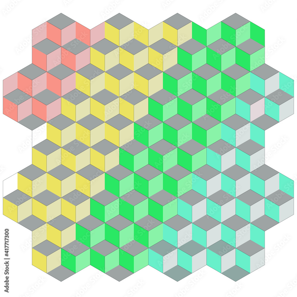 Matriz rectangular de exagonos 3D para fondos Stock Vector | Adobe Stock