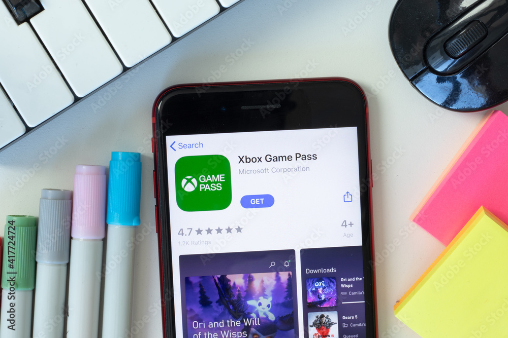 New York, USA - 2 March 2021: Xbox Game Pass mobile app icon on phone ...