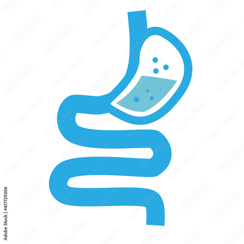 healthy digestion logo. stomach icon on white background. human stomach ...