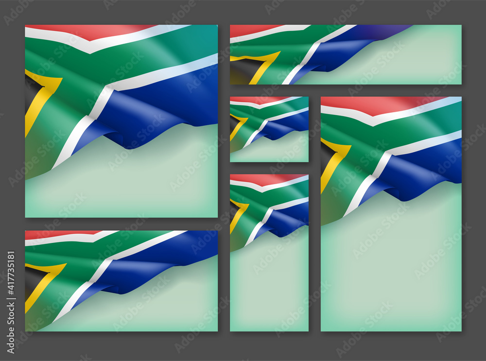 South Africa waving flag patriotic backgrounds set. Reconciliation ...