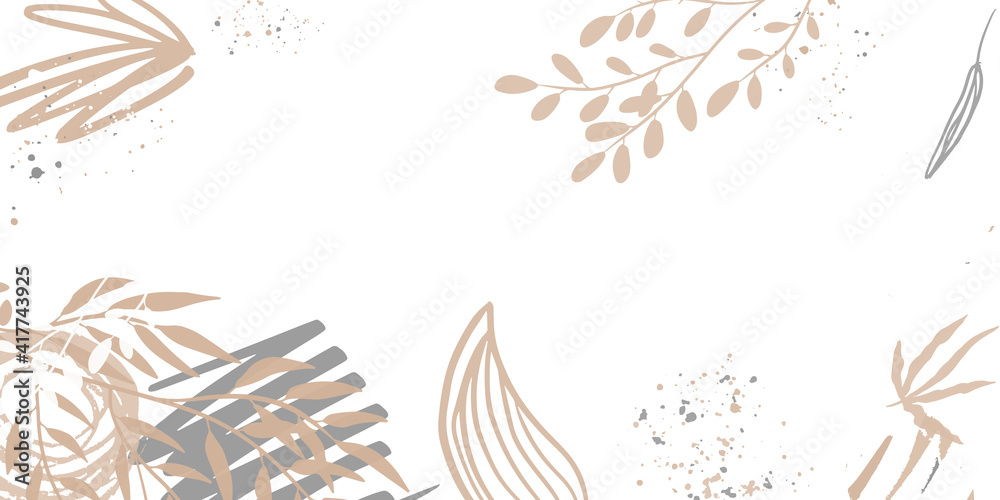 Trendy bohemian abstract square art templates with floral and geometric ...