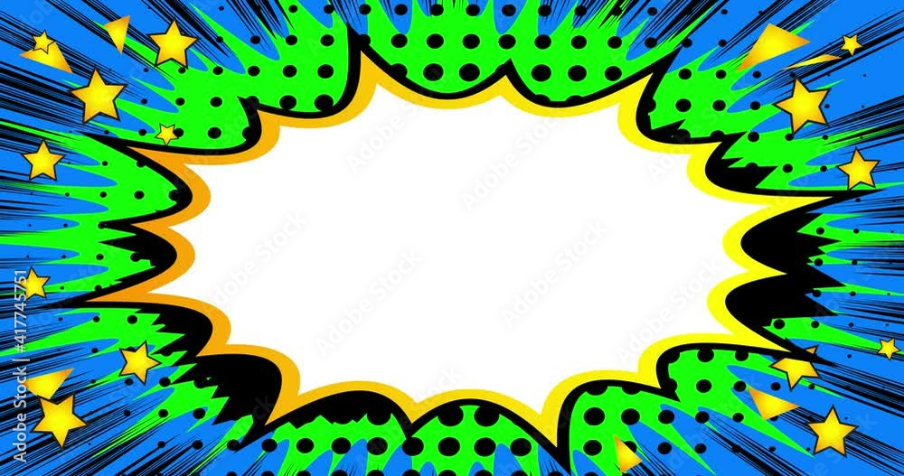 4k animated white outlined comic book speech bubble footage with Chroma ...