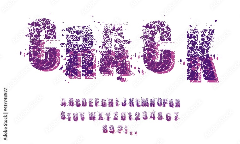 Decorative alphabet vector font. Letters symbols and numbers ...