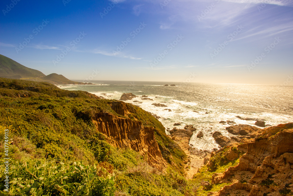 California's coastline along California State Route 1, one of the most ...