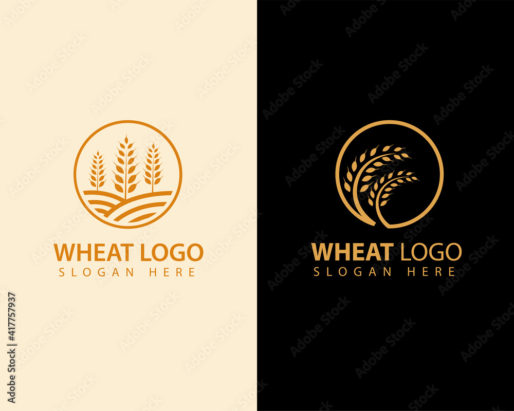 circle gold wheat logo symbol design illustration inspiration Stock ...